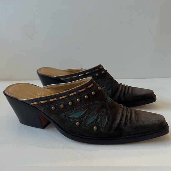 Cole Haan | Shoes | Cole Haan Western Slide Boots Size 85 B Brown ...